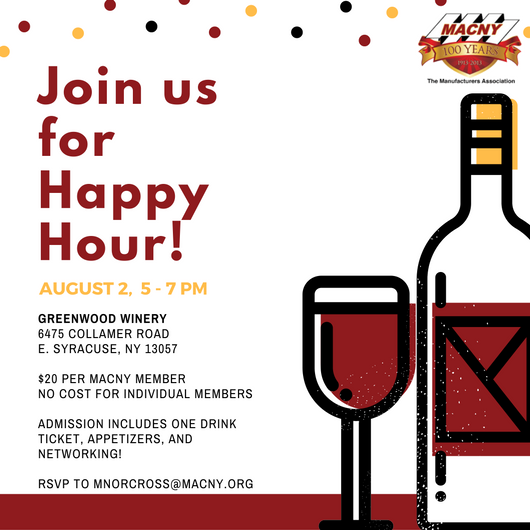 Join us for Happy Hour at Greenwood Winery! - MACNY