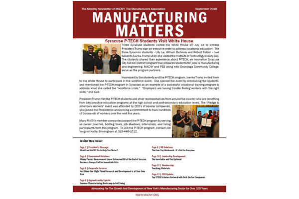 Manufacturing Matters-September 2018 - MACNY