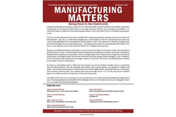 Manufacturing Matters - December 2018 - MACNY